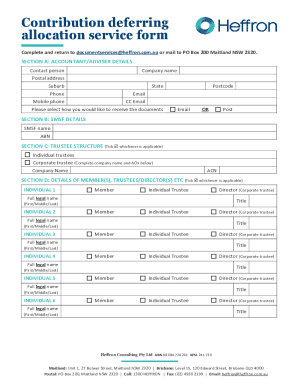 Fillable Online Updated - Contribution deferred allocation service form ...