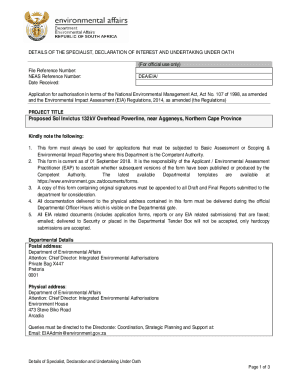 Fillable Online DETAILS OF THE SPECIALIST, DECLARATION OF INTEREST AND ...