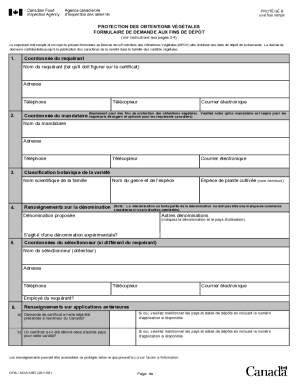 Remplissable En Ligne PLANT BREEDERS' RIGHTS APPLICATION FORM FOR ...
