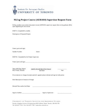 Fillable Online MEng Supervisor Request Form Fax Email Print - pdfFiller