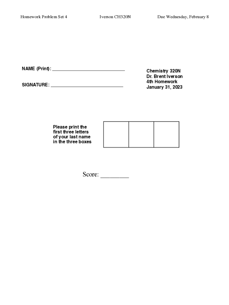 Fillable Online iverson cm utexas Hw4 - Homework Problem Set 4 Iverson ...