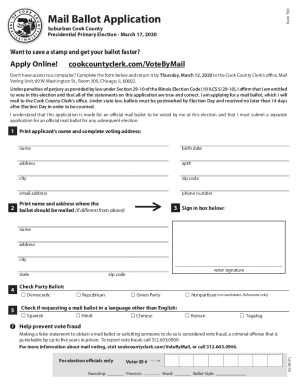 Fillable Online Cook County voters can now register to vote by mail Fax Email Print - pdfFiller