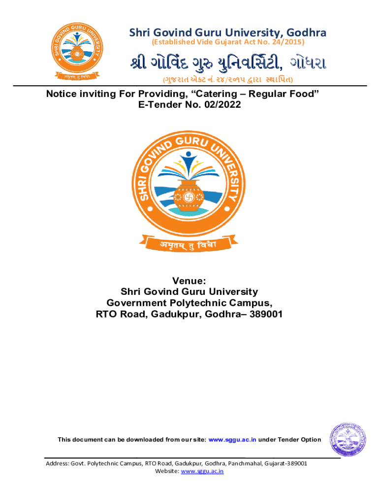Fillable Online Shri Govind Guru University: Courses, Fees, Admissions ...