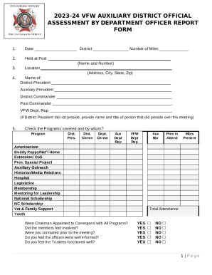District s/Ination - VFW AUXILILARY DEPARTMENT ... Doc Template | pdfFiller