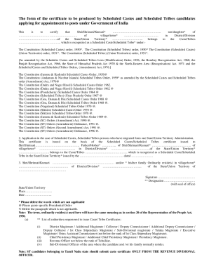 Fillable Online The form of the certificate to be produced by Scheduled ...