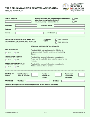 Fillable Online Tree Pruning and/or Removal Annual Work Plan with Replacement Plan and Year Zero ...