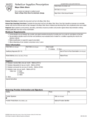 Fillable Online Nebulizer Supplies Prescription MC Store - MC1234-184 ...