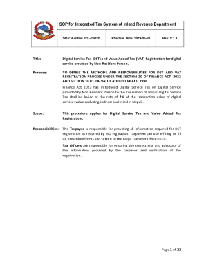 Fillable Online Digital Service Tax (DST) and Value Added Tax (VAT ...