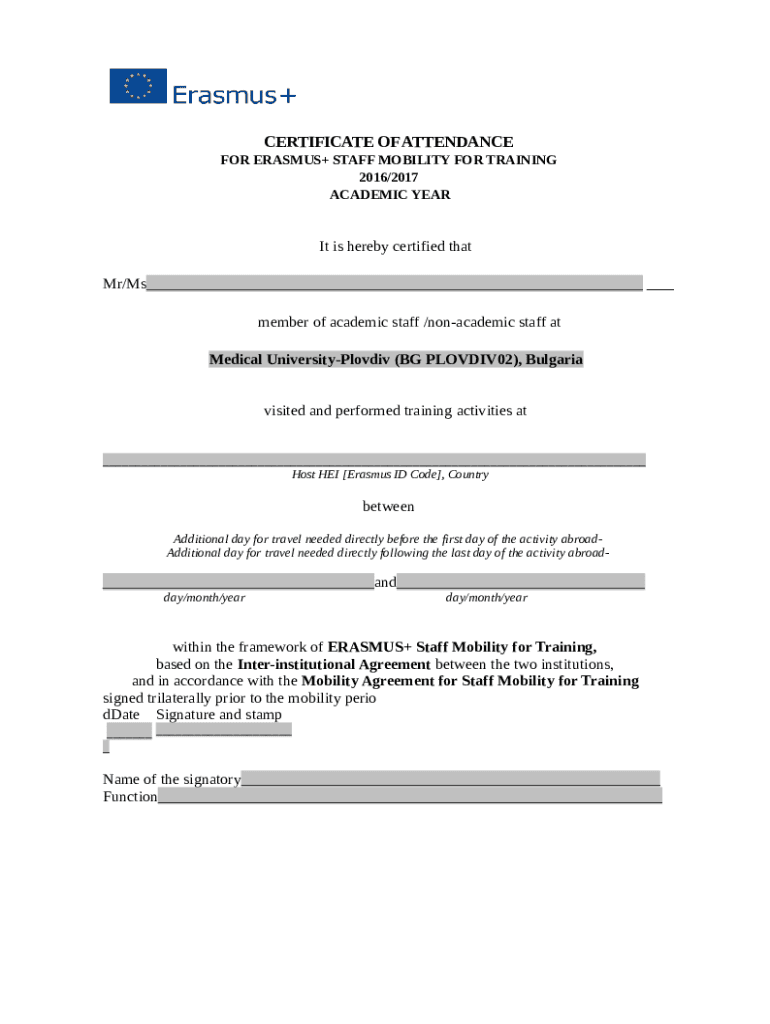 Erasmus teaching mobility certificate of attendance mugla. ... Doc ...