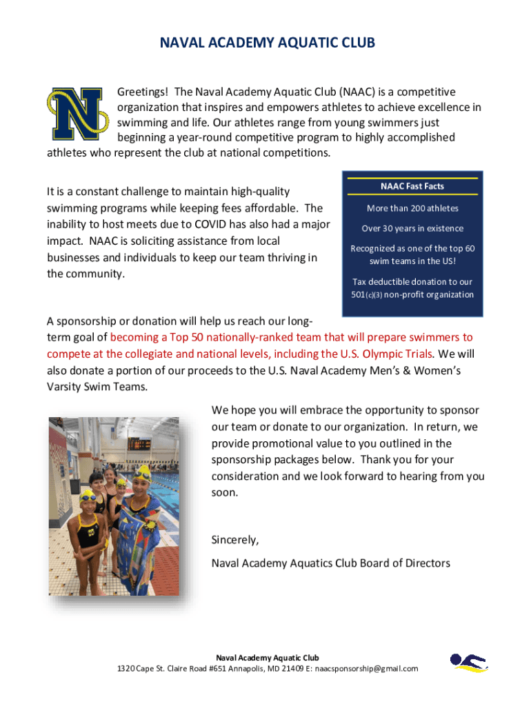 Fillable Online About Us - Naval Academy Aquatic Club - Navy AC Water ...