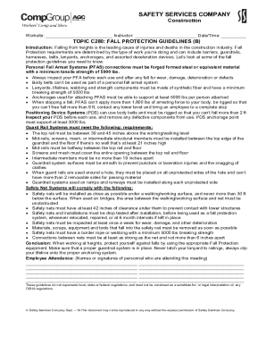 Fillable Online Fall Protection Safety Program and Training Materials ...