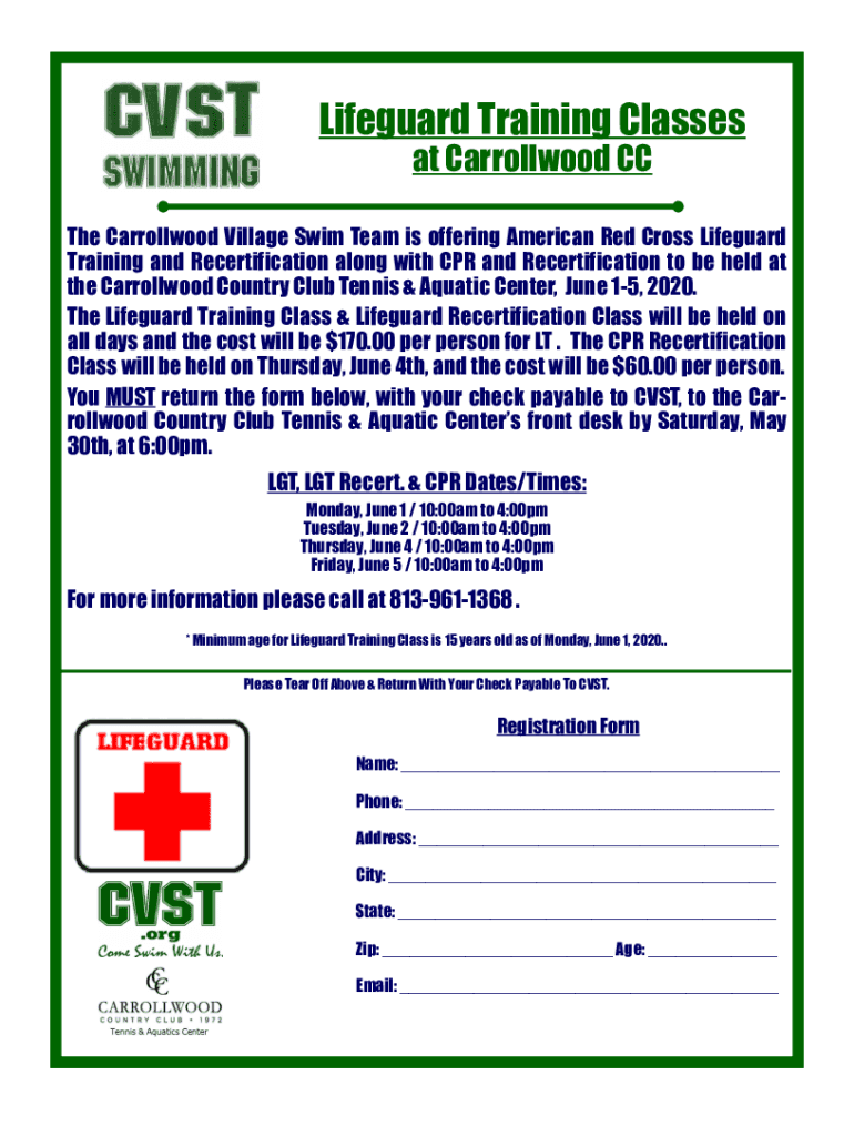 Fillable Online American Red Cross Lifeguard Prep Course Fax Email ...