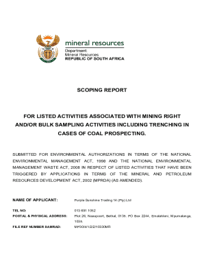 Fillable Online DRAFT SCOPING REPORT FOR LISTED ACTIVITIES ... Fax ...