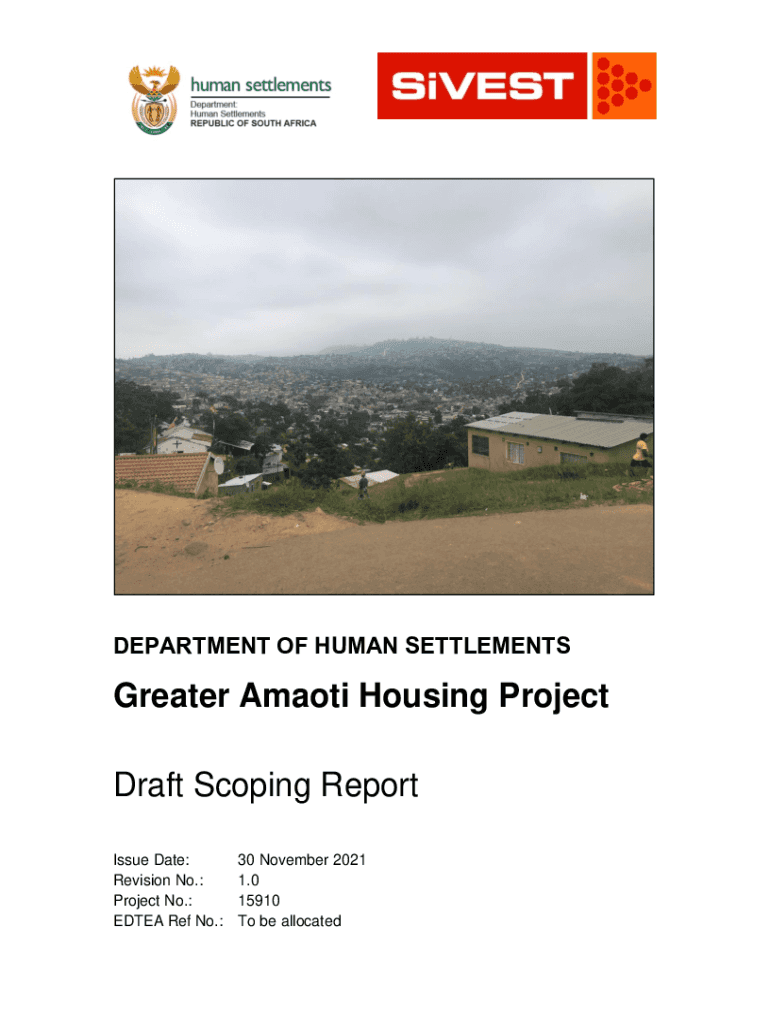 Fillable Online Greater Amaoti Housing Project Draft Scoping Report ...