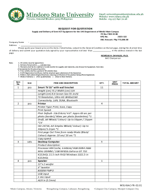 Fillable Online Supply and Delivery of Semi-ICT Equipment for the LHS Department of MinSU Main ...