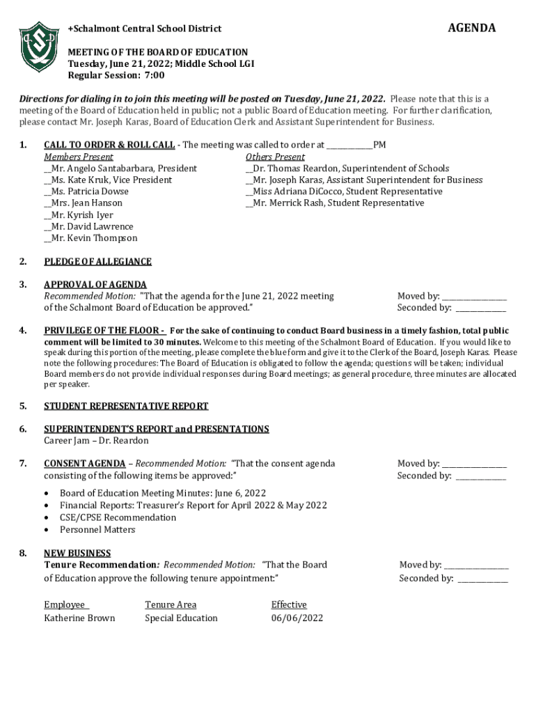 Fillable Online +Schalmont Central School District Fax Email Print ...