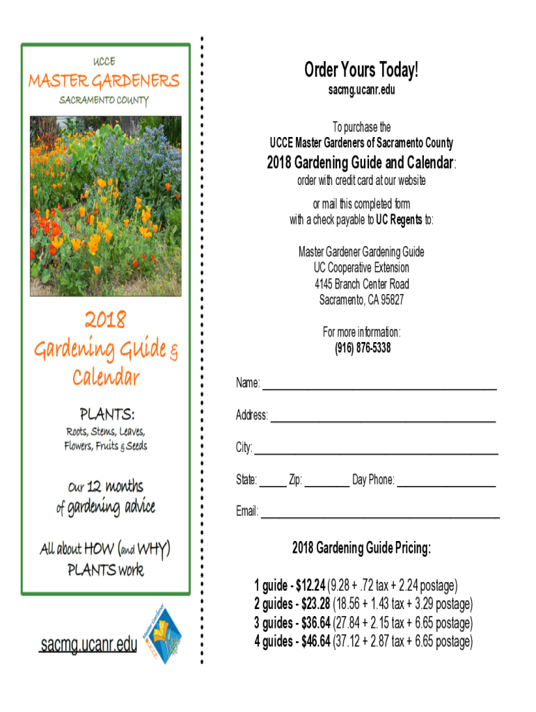 Fillable Online sacmg ucanr UC Master Gardeners of Placer County - UC Master ... Fax Email Print ...