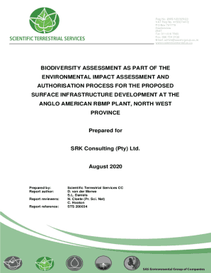 Fillable Online BIODIVERSITY ASSESSMENT Fax Email Print - pdfFiller