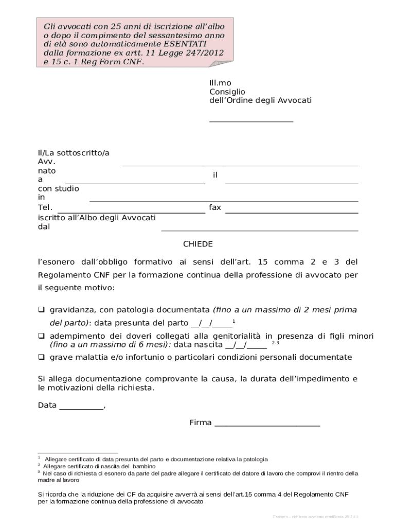 Quali sono i casi di esonero ed esenzione dall'obbligo ... Doc Template ...