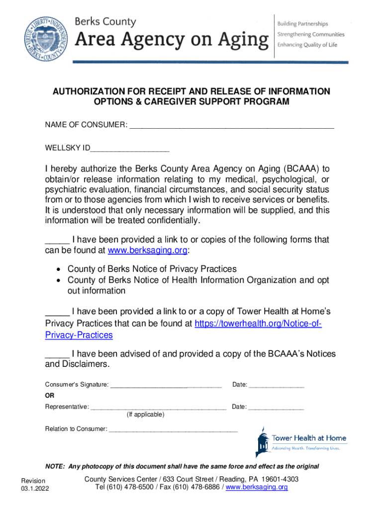 Fillable Online authorization for receipt and release of information ...