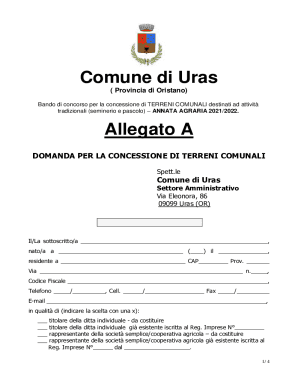 Compilabile Online Allegato A - Comune di Uras Fax Email Stampa - pdfFiller