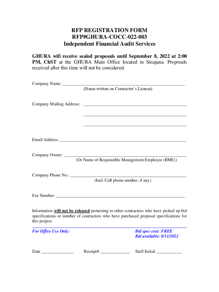 Fillable Online IFB# GHURA-COCC-021-002 - Insurance Fax Email Print - pdfFiller