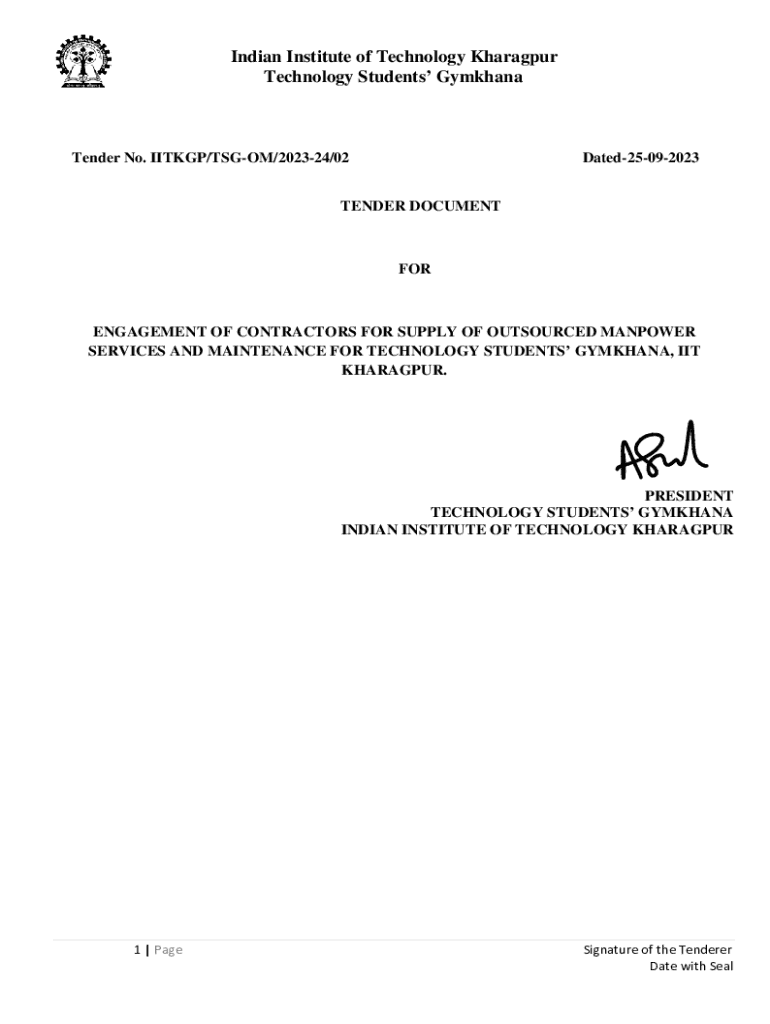 Fillable Online Technology Students' Gymkhana, IIT Kharagpur Overview ...