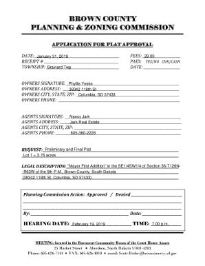 Fillable Online brown sd planning & zoning commission - application for ...