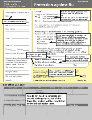 Fillable Online Flu Consent Guidance form. Flu Consent Guidance form ...