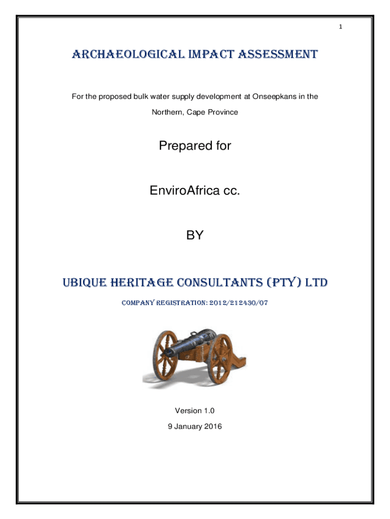 Fillable Online a report on a cultural heritage impact assessment for a ...