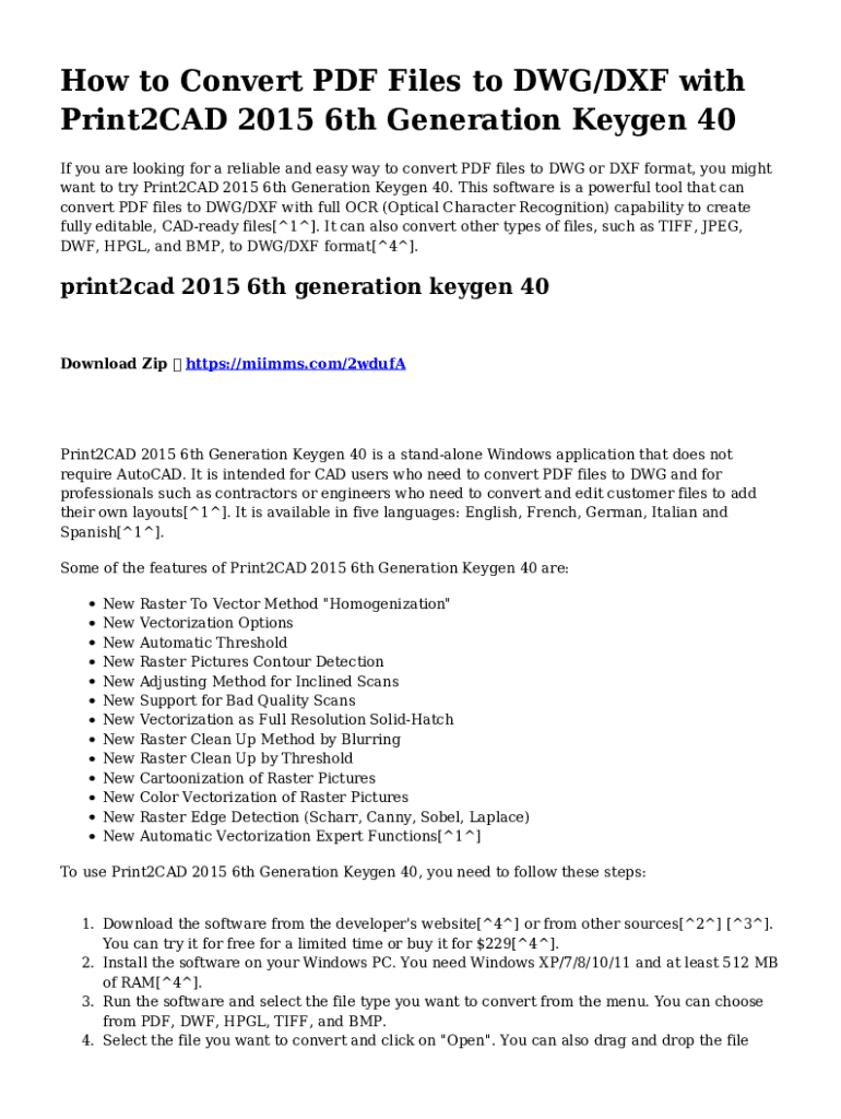 Fillable Online Best Ways To Convert PDF To DWG And DXF - 5 Key Tips ...
