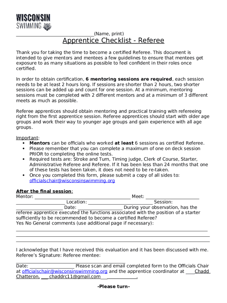 Apprentice Official Mentoring Guidelines and Suggestions Doc Template ...