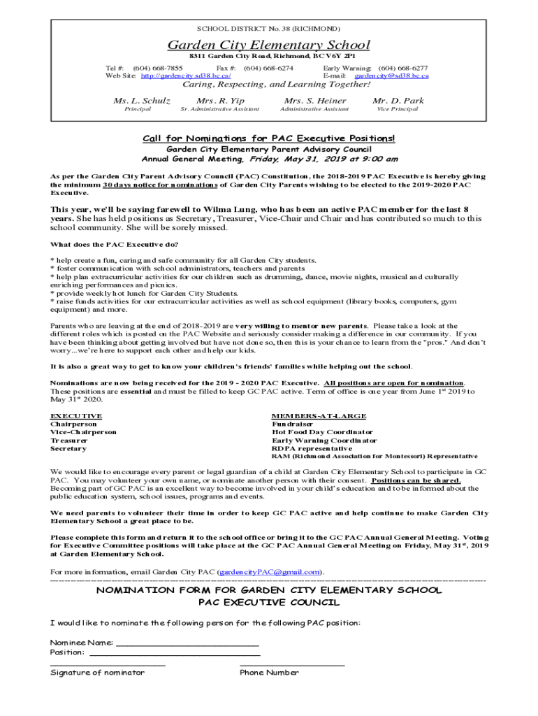 Fillable Online gardencity sd38 bc Garden City Elementary School ...