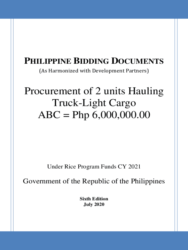 Fillable Online cagayandeoro da gov Procurement of 2 units Hauling ...