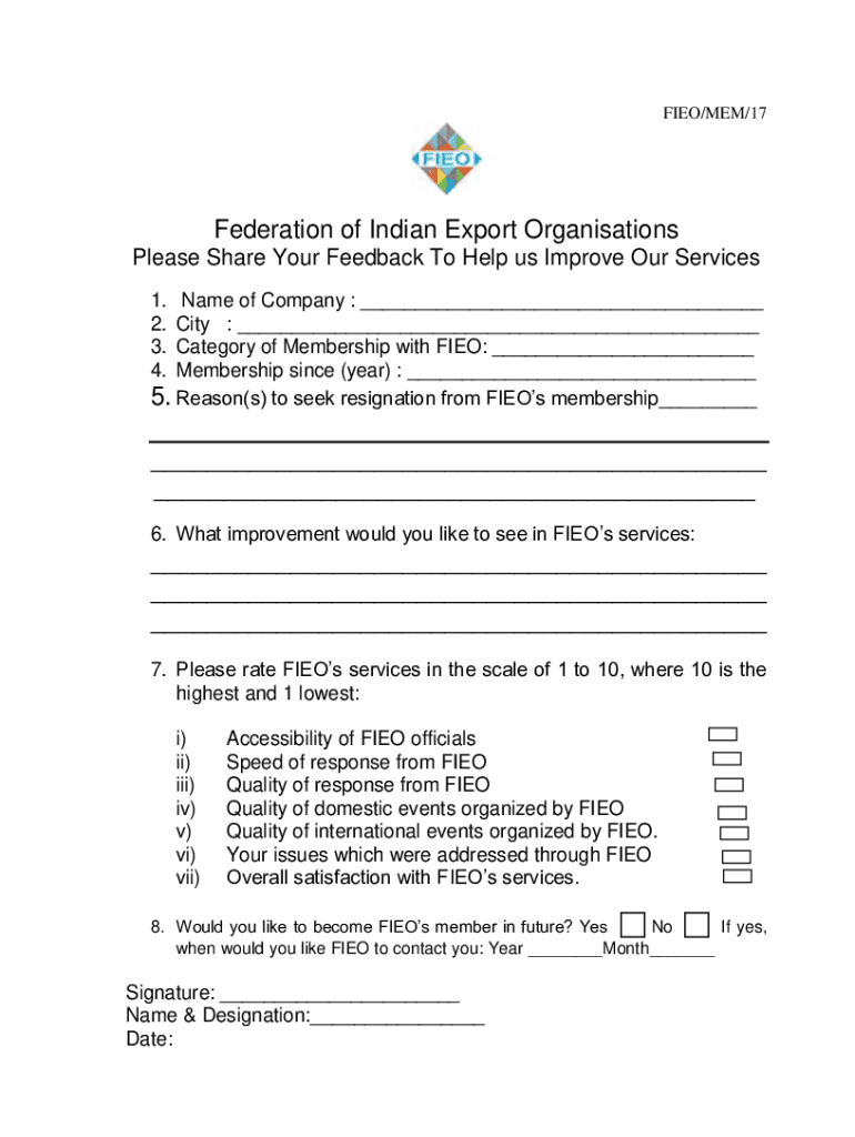 Fillable Online How to Become a Member of FIEO Fax Email Print - pdfFiller