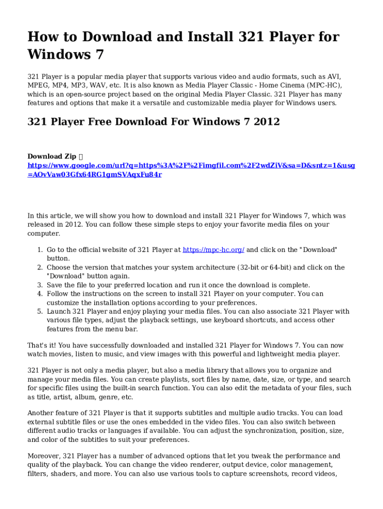 Fillable Online 321 Player for Android (Video) on Windows PC Download ...
