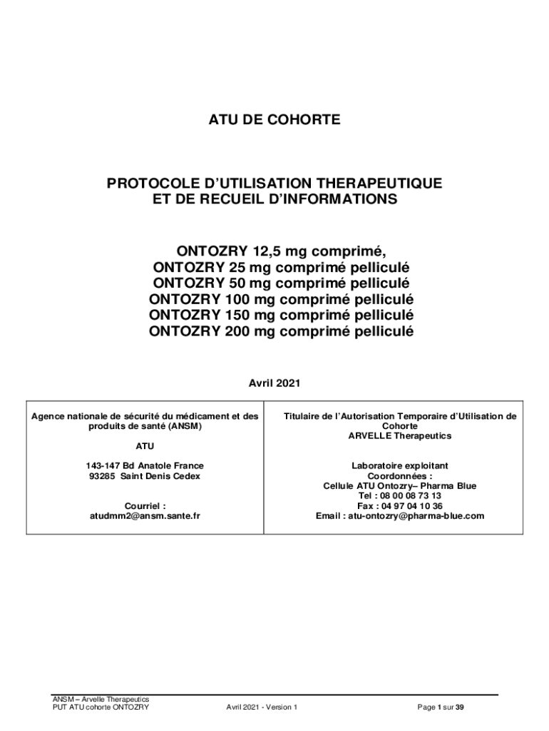 Remplissable En Ligne Ontozry Treatment Initiation Pack 12.5 mg tablets ...