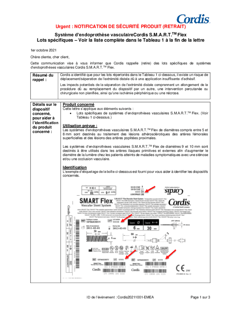 Remplissable En Ligne Urgent : NOTIFICATION DE SCURIT PRODUIT (RETRAIT) Fax Email Imprimer ...