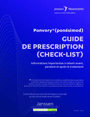 Remplissable En Ligne Guide de prescription (Check-list) de Ponvory ...