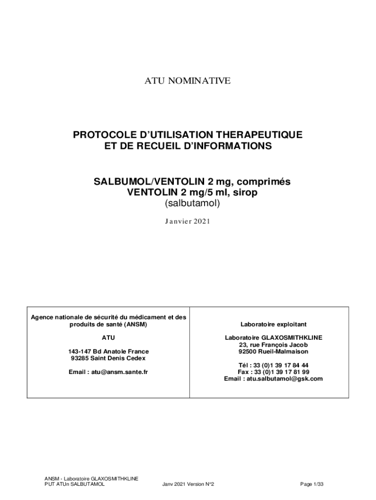 Remplissable En Ligne Salbumol / 2 mg, comprimes - 2 mg/5 ml, sirop ...