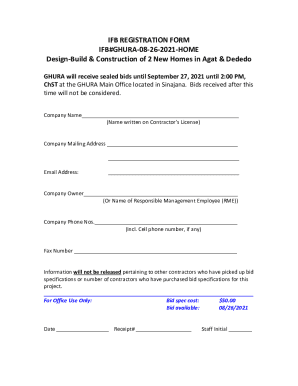 Fillable Online IFB REGISTRATION FORM IFB#GHURA-021-009-PH/GT ... Fax ...