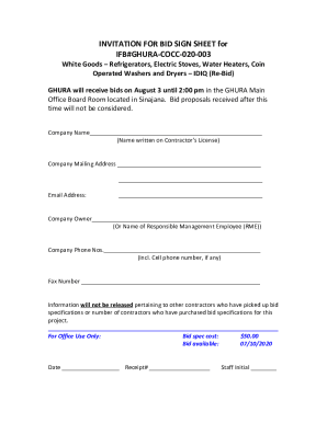 Fillable Online Vendor Bid Packet Pick-up Form Fax Email Print - pdfFiller