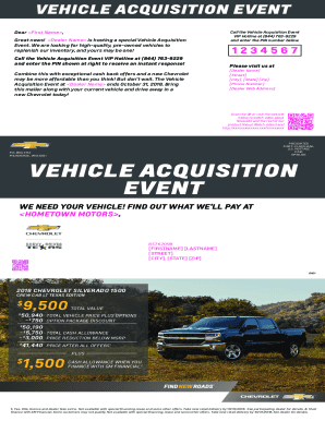 Fillable Online VEHICLE ACQUISITION EVENT Fax Email Print - pdfFiller