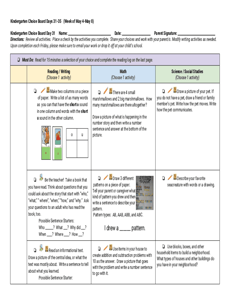 Fillable Online The Effect of Choice Boards on Student Motivation and ...