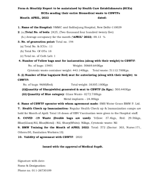 Fillable Online Bio Medical Waste Fax Email Print - pdfFiller