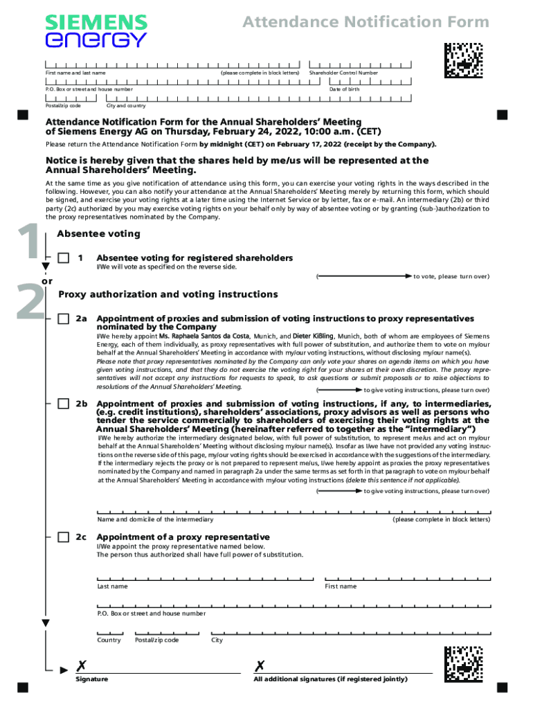 Fillable Online Siemens-Energy-AGM2022-Sample-Attendance-Notification-Form. Siemens-Energy ...