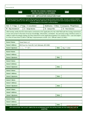 Fillable Online FORM100APPLICATIONSIGNATUREPAGE Fax Email Print - pdfFiller