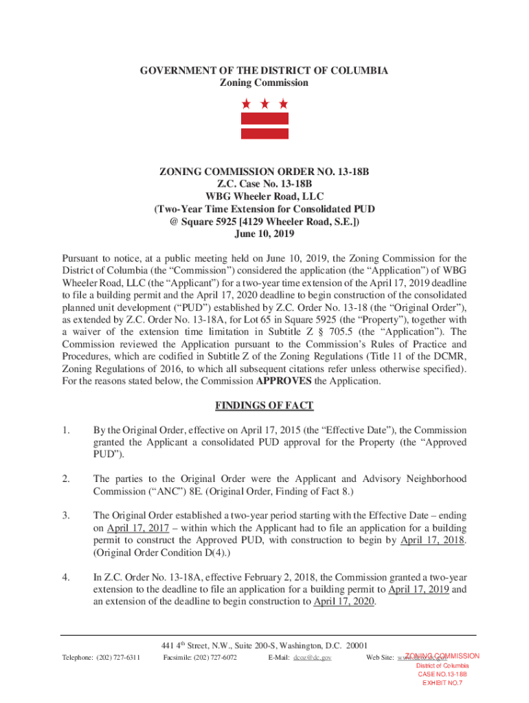 Fillable Online 13-18 WBJ Wheeler road LLC - DC Department of ...