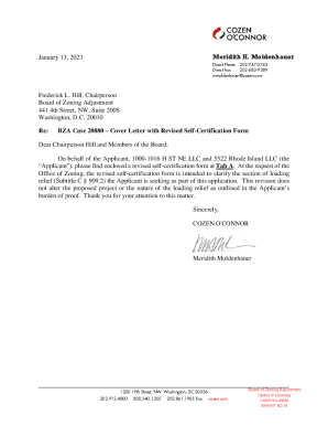 Fillable Online Applicant's Cover Letter with Revised Self ...