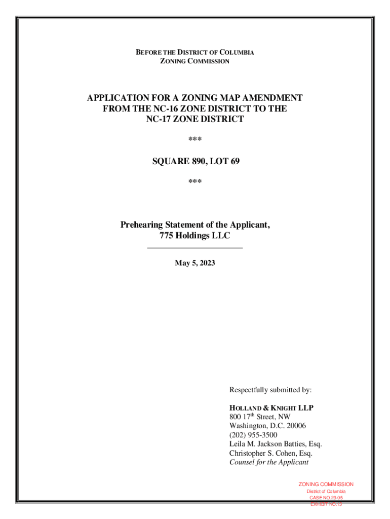 Fillable Online application for a zoning map amendment - DCOZ App Fax Email Print - pdfFiller